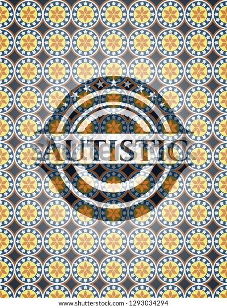 Autistic Arabic Style Badge Arabesque Decoration Stock Vector (Royalty ...