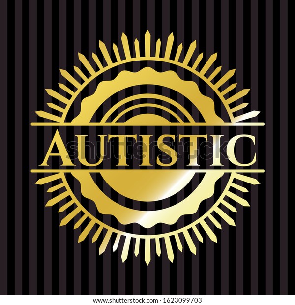 Autistic Golden Badge Emblem Vector Illustration Stock Vector (Royalty ...