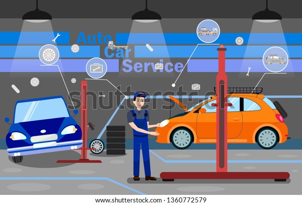 Auto Car Service Options Promo Banner Stock Vector (Royalty Free ...