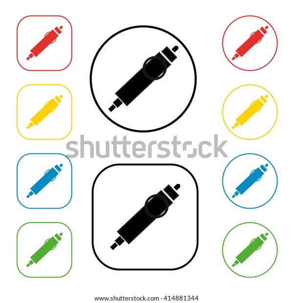 Auto Connector Signs Set On Colored 库存矢量图（免版税）414881344 | Shutterstock