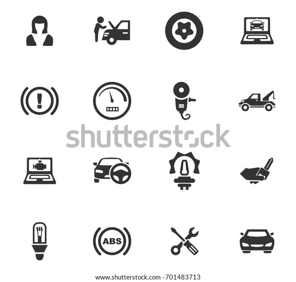 Auto Icons Set Symbols Web User Stock Vector (Royalty Free) 701483713 ...