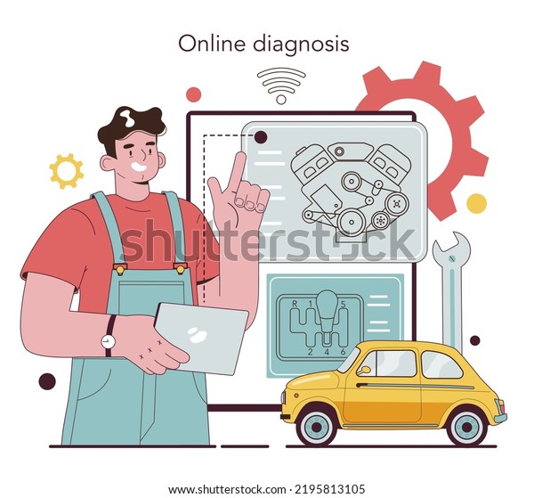 Auto Mechanic Online Service Platform Mechanic Stock Vector (Royalty ...