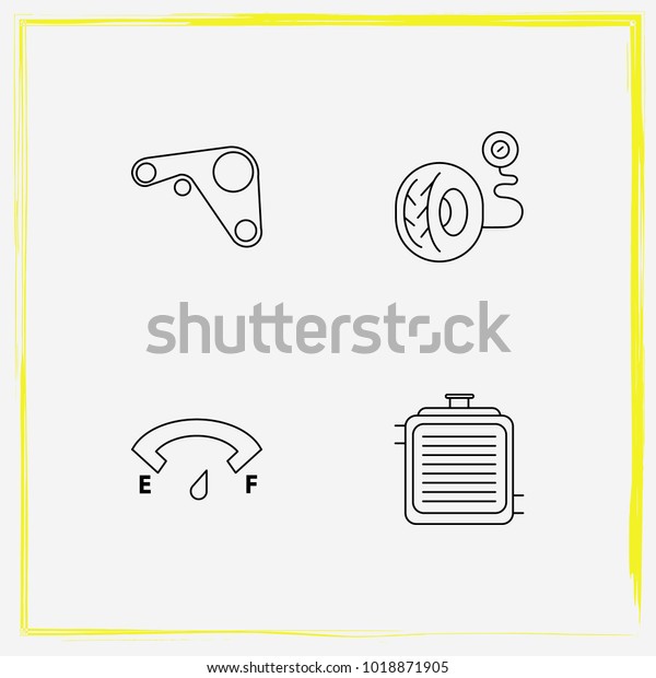 Auto Parts Line Icon Set Simple Stock Vector (Royalty Free) 1018871905 ...