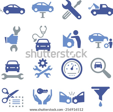 Auto Repair Icons Stock Vector (Royalty Free) 256916512 - Shutterstock