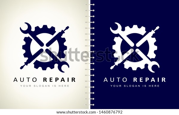 Auto Repair Logo Vector Wrench Screwdriver Stock Vector (Royalty Free ...