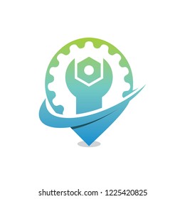 Auto Repair Map Icon Stock Vector (Royalty Free) 1225420825 | Shutterstock