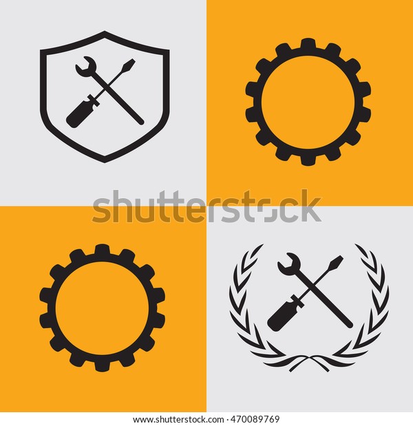 Auto Repair Shop Symbol Vector Illustration Stock Vector (Royalty Free ...