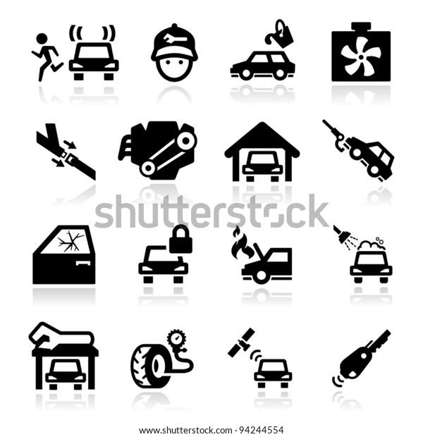 Auto Repairs Icons Set Elegant Series Stock Vector (Royalty Free ...