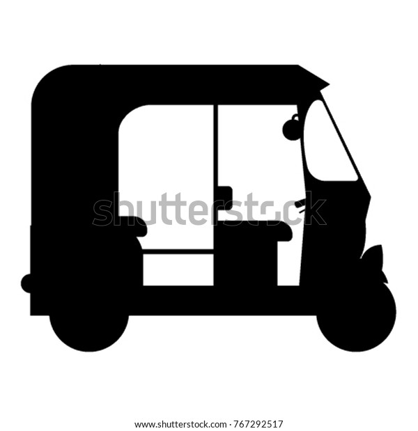 Auto Rickshaw Icon Isolated On White Stock Vector (Royalty Free ...