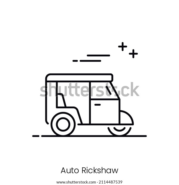 Auto Rickshaw Icon Outline Style Icon: เวกเตอร์สต็อก (ปลอดค่าลิขสิทธิ์ ...