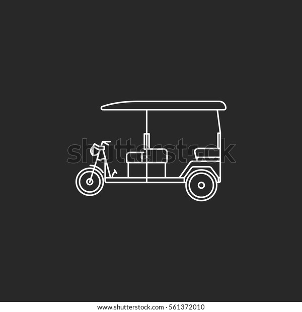 Auto Rickshaw Symbol Sign Line Icon Stock Vector (Royalty Free ...