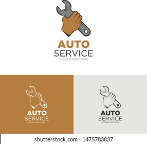 Auto Service Hand Logo Design Stock Vector (Royalty Free) 1475783837 ...