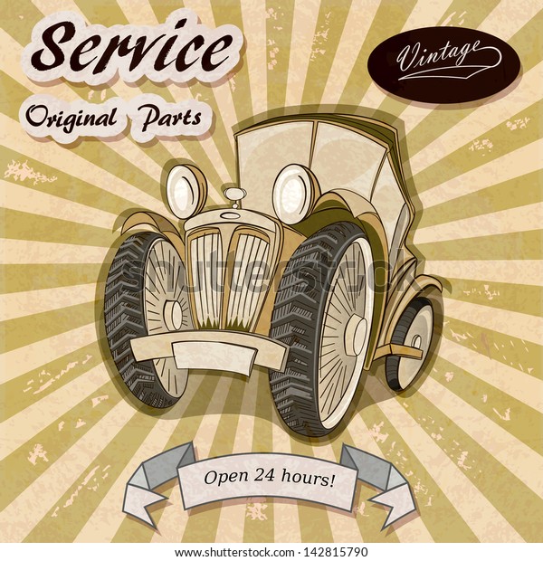 Auto Service Retro Poster Stock Vector (Royalty Free) 142815790 ...