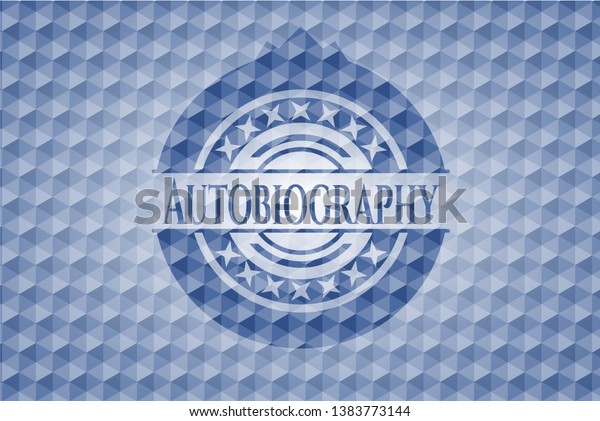 Autobiography Blue Hexagon Badge Vector Illustration Stock Vector ...