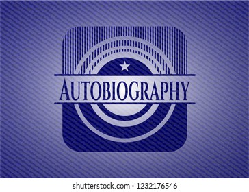 Autobiography Emblem Jean Texture Stock Vector (Royalty Free ...