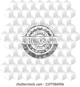 Autobiography Grey Badge Geometric Cube White Stock Vector (Royalty ...