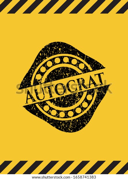 Autocrat Black Grunge Emblem Inside Yellow Stock Vector (Royalty Free ...