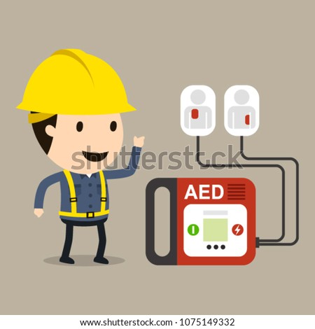 Automated External Defibrillator AED Vector Illustration Safety 库存矢量图（免 ...