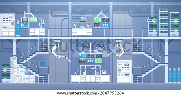 Automated Scientific Laboratory Horizontal Background Robotic Stock ...