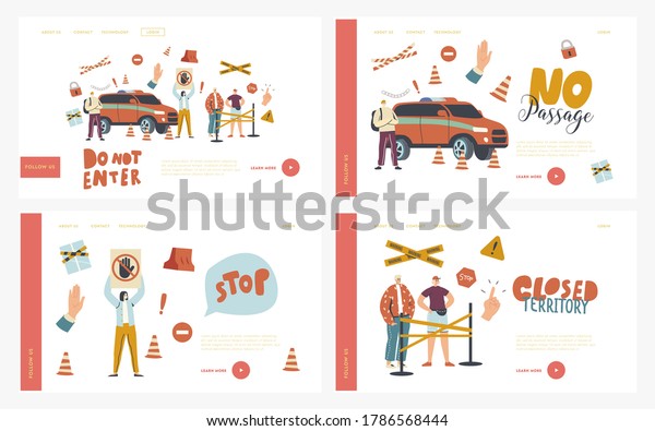 Automatic Boom Barrier Checkpoint Landing Page Stock Vector (Royalty ...