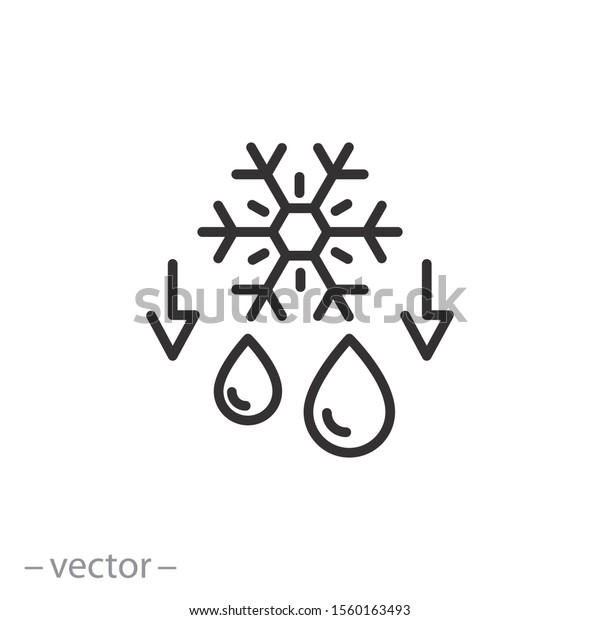 Automatic Defrost Icon Defrosting Logo Thin 库存矢量图（免版税）1560163493 ...