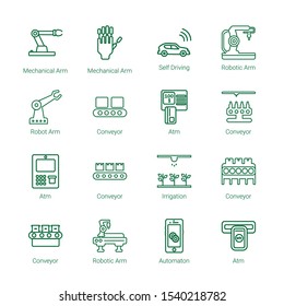Automatic Icons Editable 16 Automatic Icons Stock Vector (Royalty Free ...