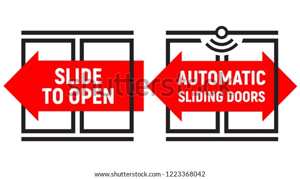 Automatic Sliding Doors Set Sign Vector Stock Vector (Royalty Free ...