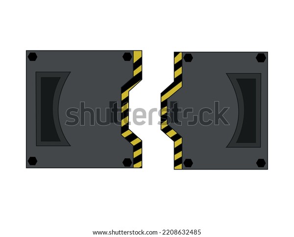 Automatic Sliding Iron Door Illustration Stock Vector (Royalty Free ...