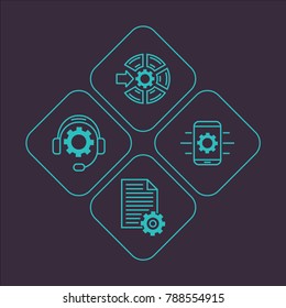 Automation Industry Api Development Vector Pictogram Stock Vector ...