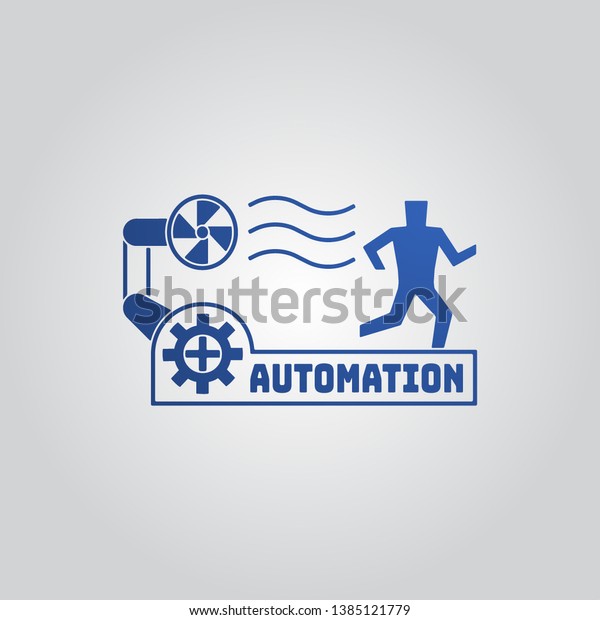 Automation Logo Robotic Arm Equipped Fan Stock Vector (Royalty Free ...