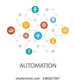 Automation Presentation Template Cover Layout Infographics Stock Vector ...