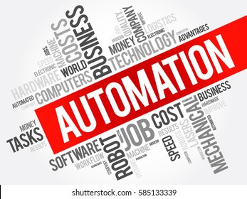 Automation Word Cloud Collage Technology Business Stock Vector (Royalty ...