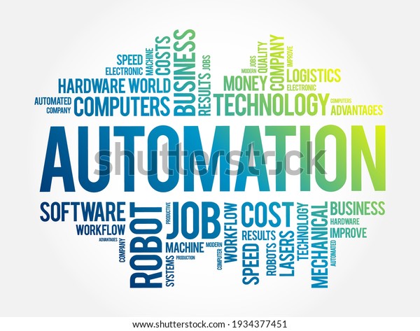 Automation Word Cloud Collage Technology Business Stock Vector (Royalty ...