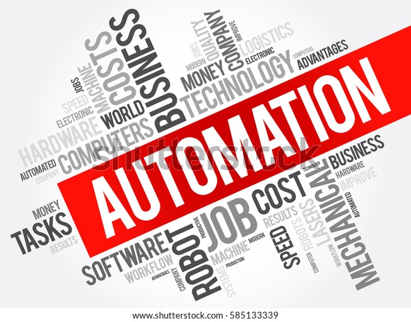 Automation Word Cloud Collage Technology Business Stock Vector (Royalty ...