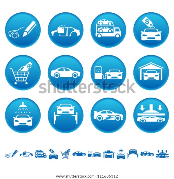 Automotive Icons Stock Vector (Royalty Free) 111686312 | Shutterstock