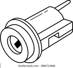 Automotive Ignition Switch Vector Outline Illustration Stock Vector ...