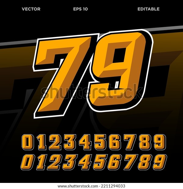 Automotive Racing Number Effect Designs Stock Vector (Royalty Free ...
