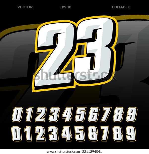 Automotive Racing Number Effect Designs Stock Vector (Royalty Free ...