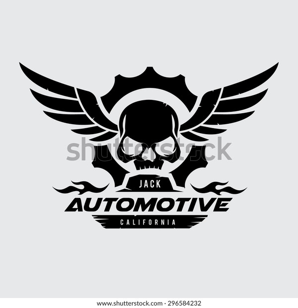 Automotive Skull Vector Logo Symbol Stock Vector (Royalty Free) 296584232