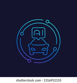 Autonomous Car Ai Vector Line Icon Stock Vector (Royalty Free ...