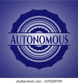 Autonomous Emblem Jean Texture Stock Vector (Royalty Free) 1370209709 ...
