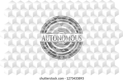 Autonomous Grey Emblem Cube White Background Stock Vector (Royalty Free ...