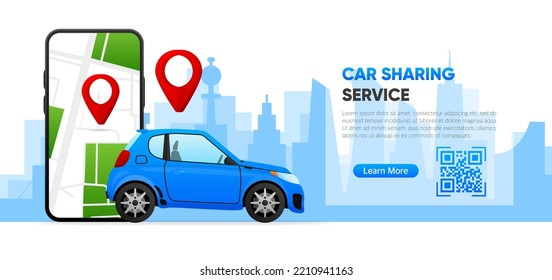 Autonomous Online Car Sharing Service Controlled Stock Vector (Royalty ... Autonomous Online Car Sharing Service Controlled Stock Vector (Royalty ...