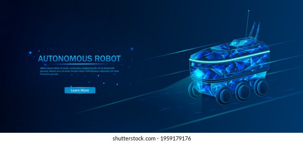 Autonomous Robot On Wheels Delivers Purchases Stock Vector (Royalty ...