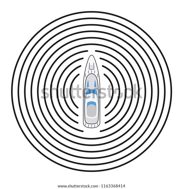 Autonomous Ship Radar Top View Self: เวกเตอร์สต็อก (ปลอดค่าลิขสิทธิ์ ...
