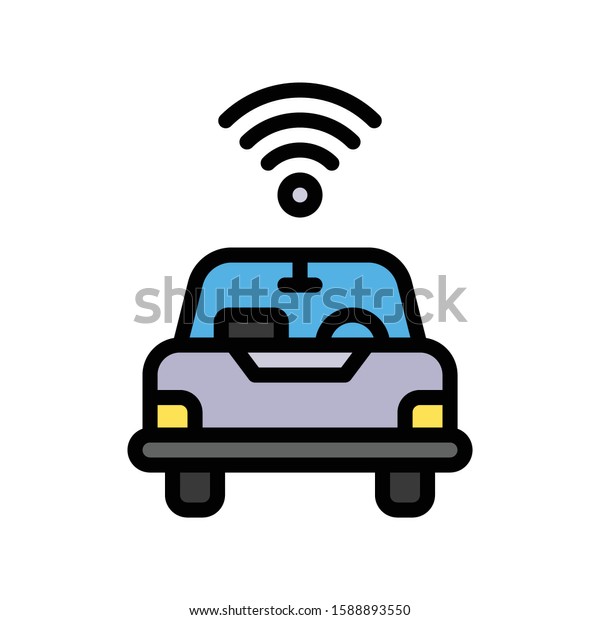 Autonomous Vehicle Vector Illustration Future Technology: เวกเตอร์สต็อก ...