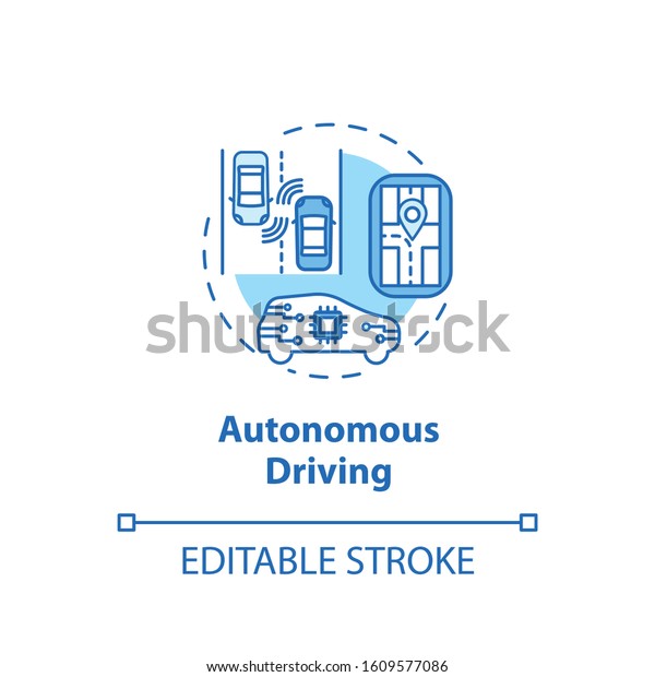 Autonomus Driving Concept Icon Smart Car Stock Vector (Royalty Free ...