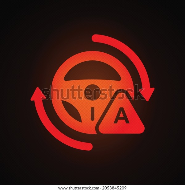 Autopilot Warning Light On Car Dashboard Stock Vector (Royalty Free ...