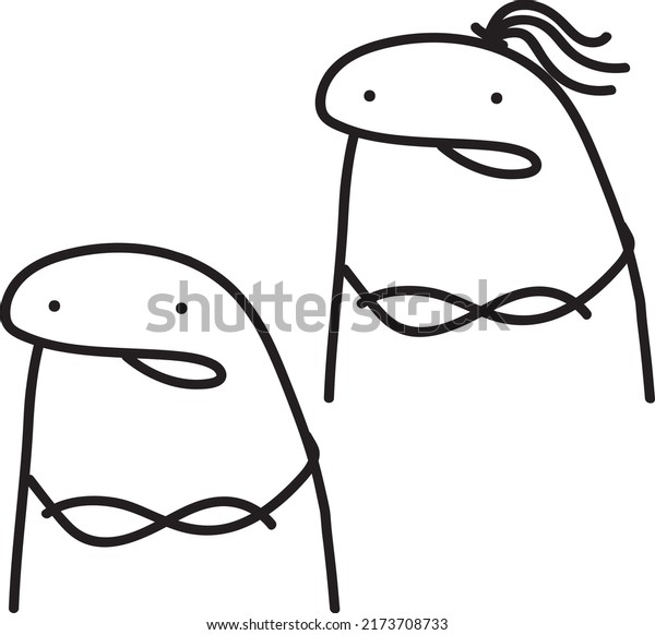 Autoral Flork Meme Vector Men Woman 库存矢量图（免版税）2173708733 | Shutterstock