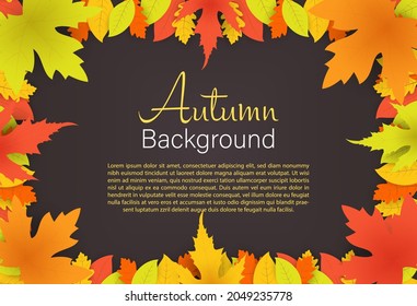Autumn Background Layout Leaves Design Text Stock Vector (Royalty Free ...